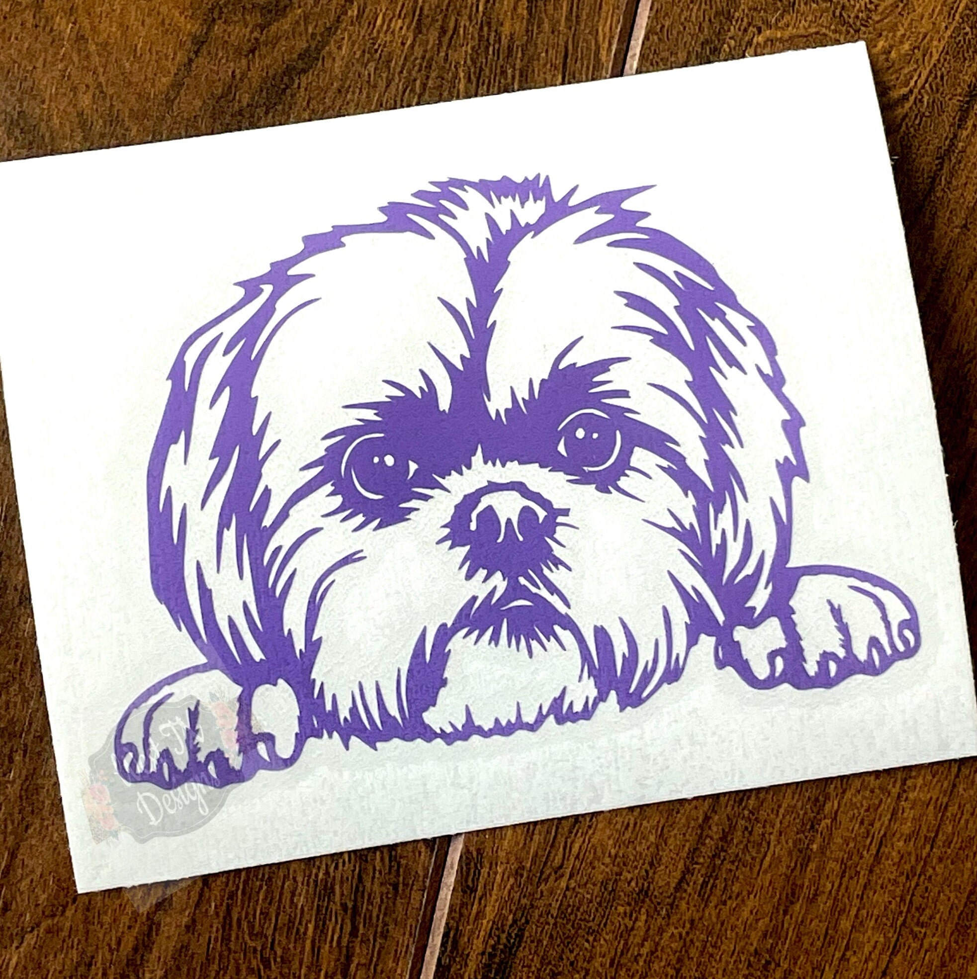 Shih Tzu Decal Peeking Shih Tzu Decal Shih Tzu Sticker | Etsy