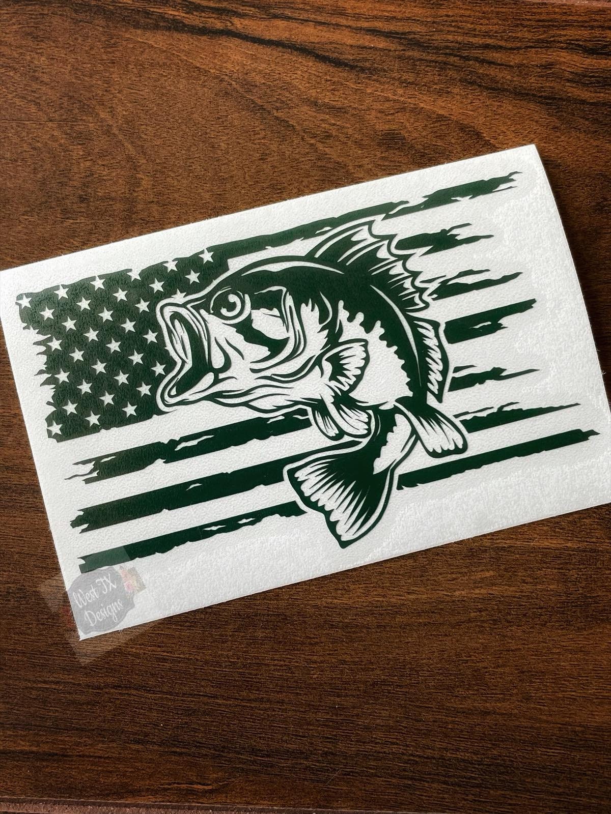 Bass Fish Decal USA Fishing Decal Fish Sticker USA | Etsy