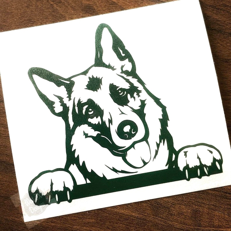 German Shepherd Decal | Peeking German Shepherd Decal | German Shepherd ...