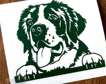Saint Bernard on Board Car Window Sticker St Bernhardshund Dog Sign ...