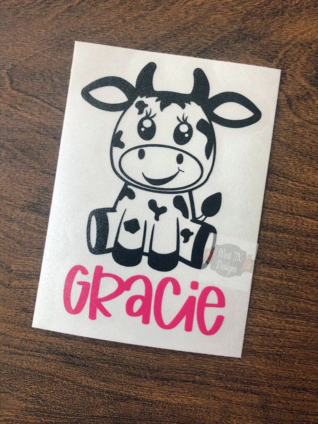 Cow Decal | Personalized Cow Decal | Decal for Girls | Girl Cow Decal ...