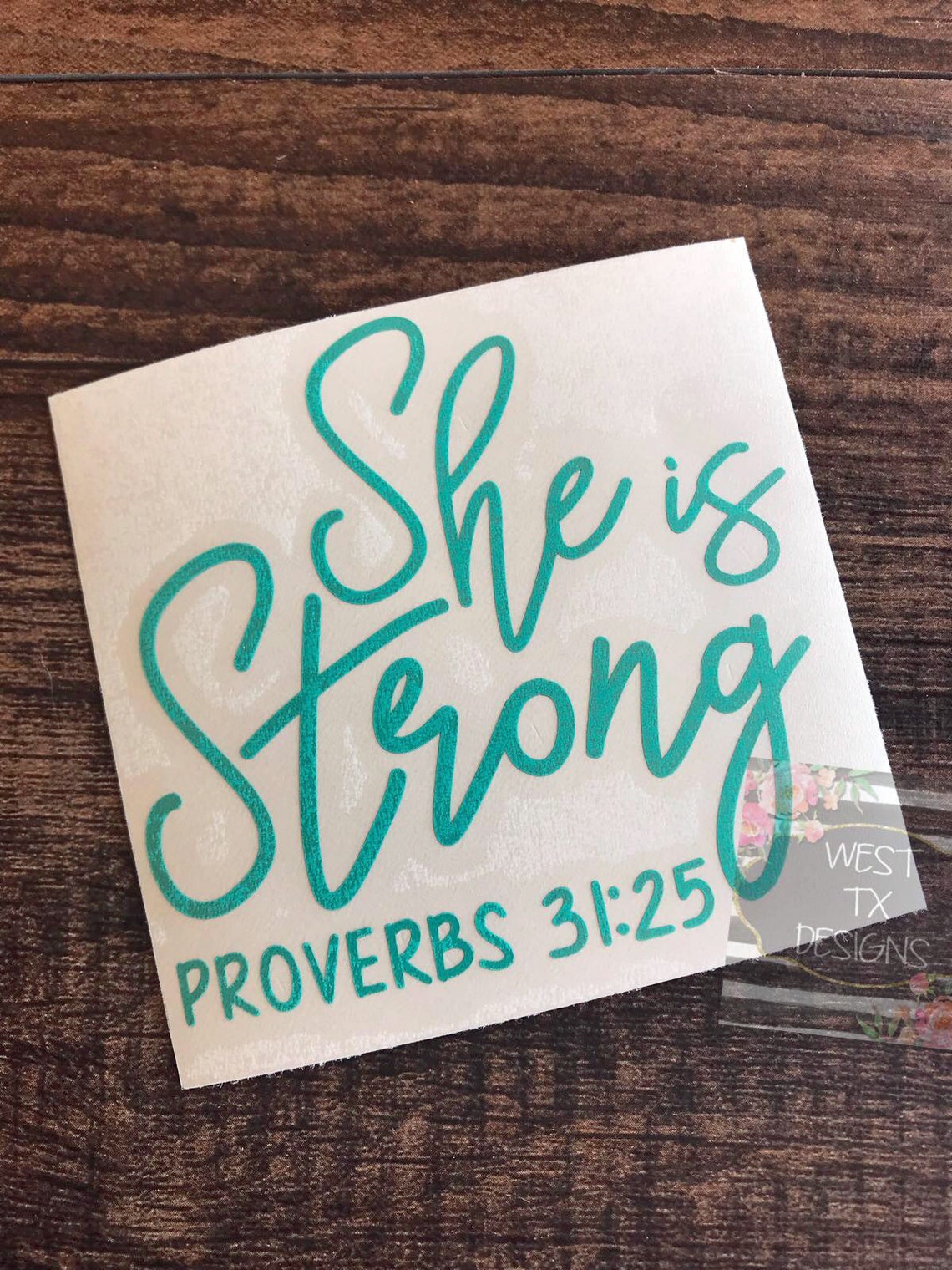 She is Strong Proverbs 31:25 Bible Verse Decal Christian - Etsy
