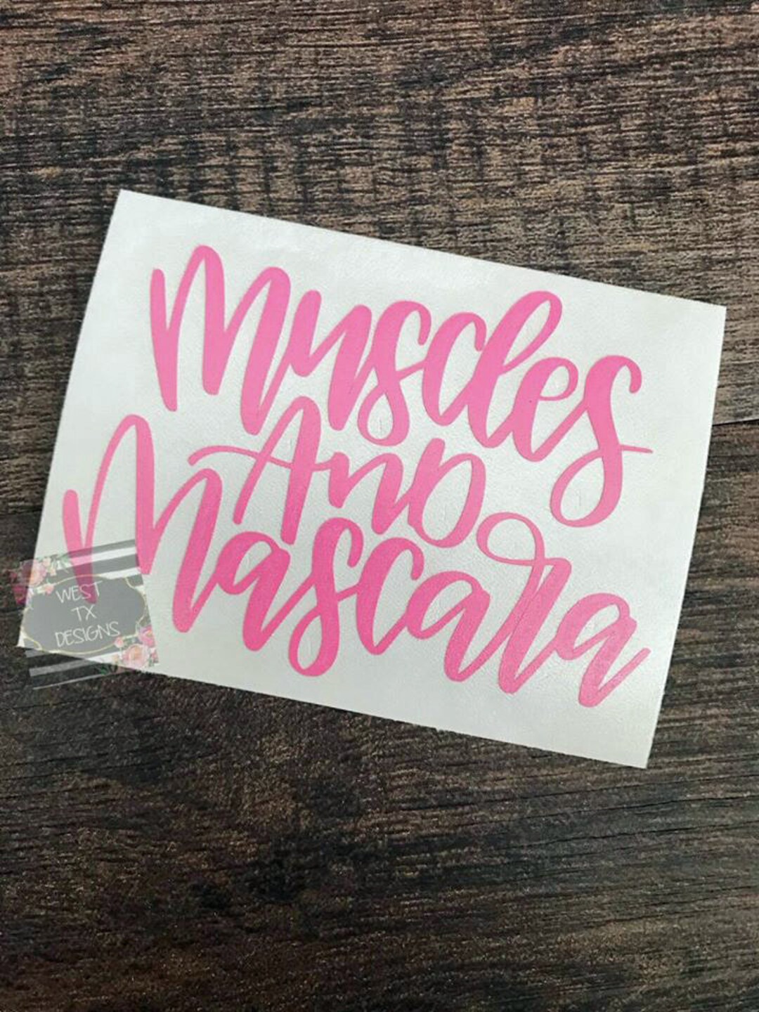 Muscles and Mascara Decal | Fitness Decal | Workout Decal | Decal for ...