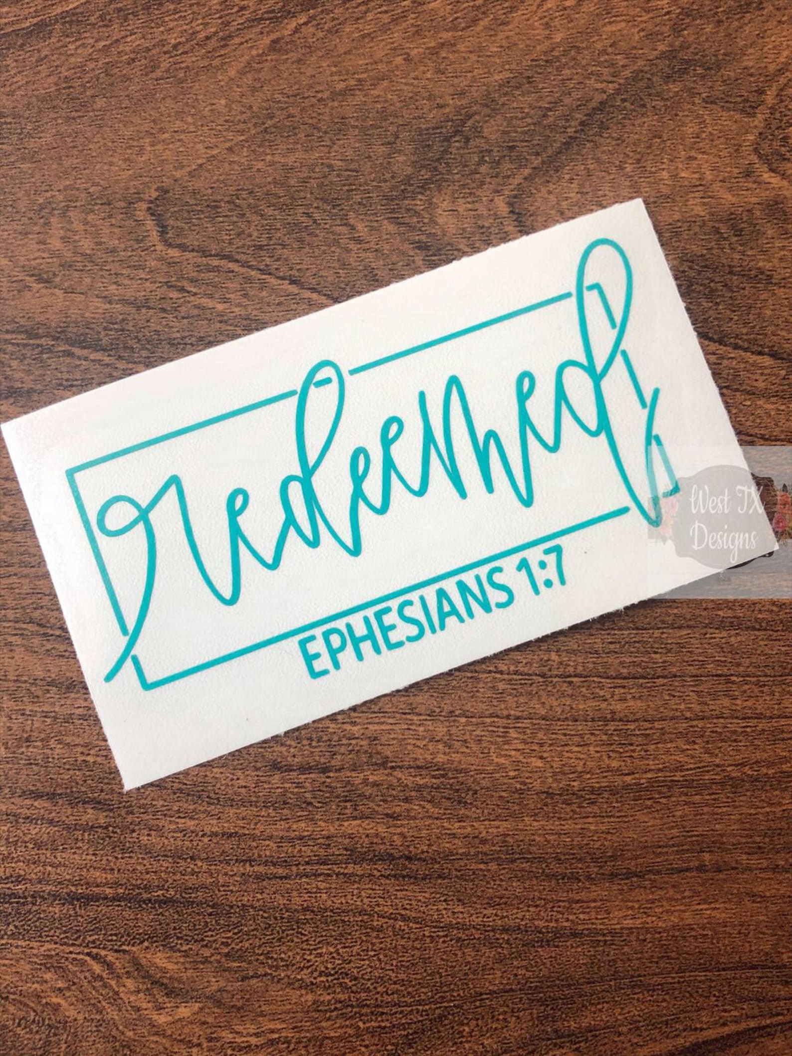 Redeemed Decal | Redeemed Sticker | Ephesians 1 7 Decal | Bible Verse ...