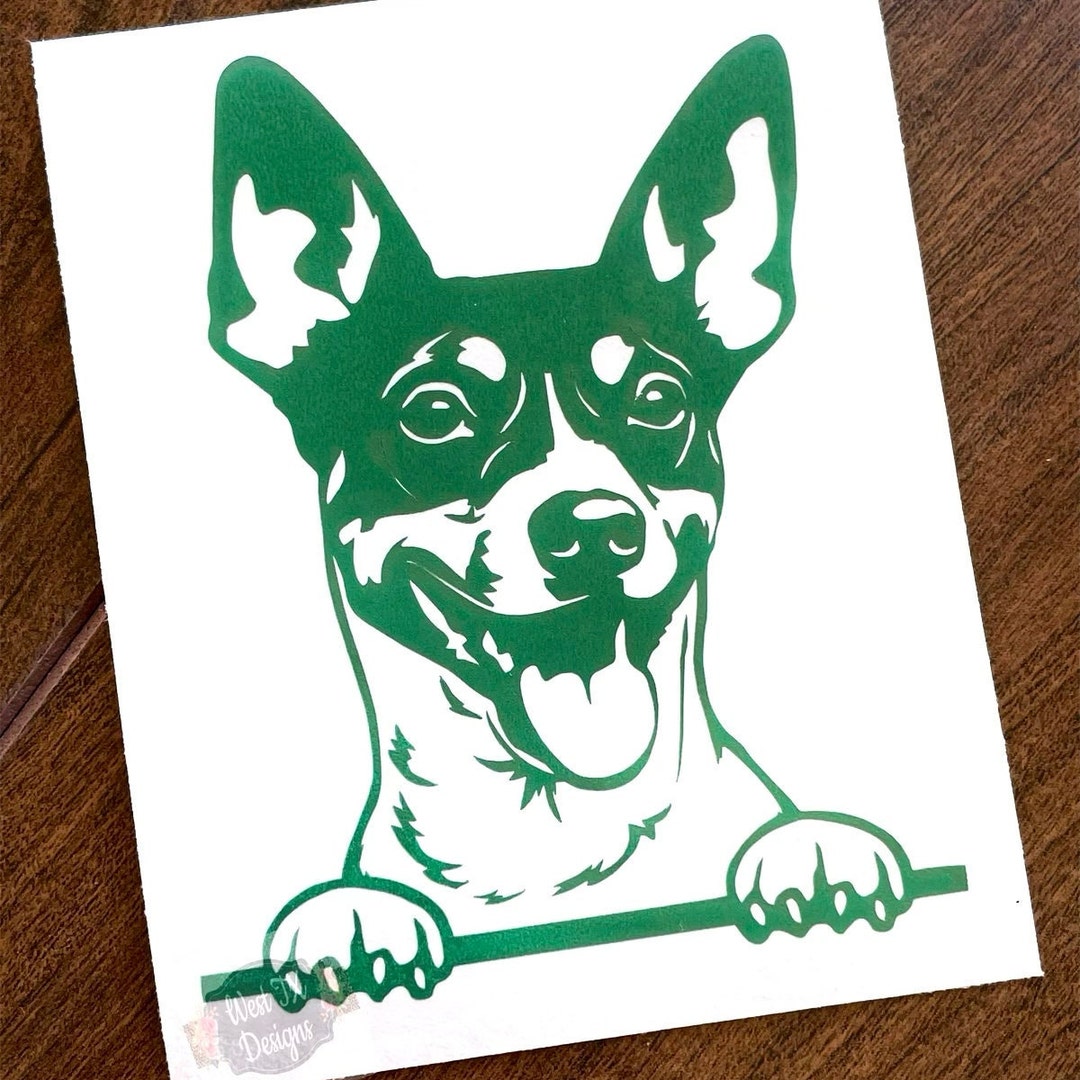 Rat Terrier Decal | Peeking Rat Terrier Decal | Rat Terrier Sticker ...