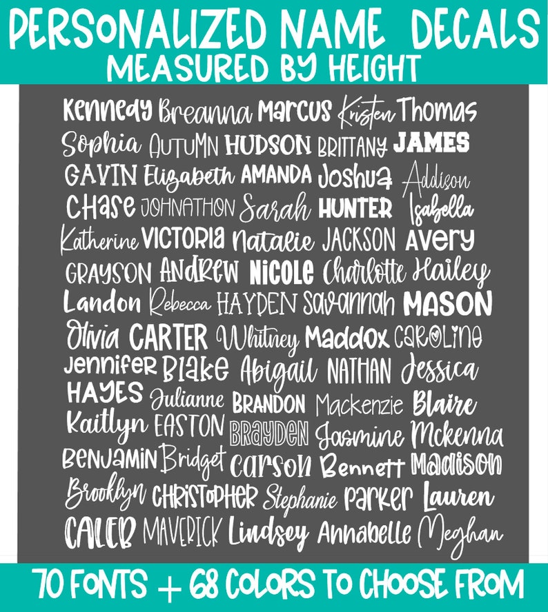 Name Decal Vinyl Name Decal Name Sticker Vinyl Decal - Etsy