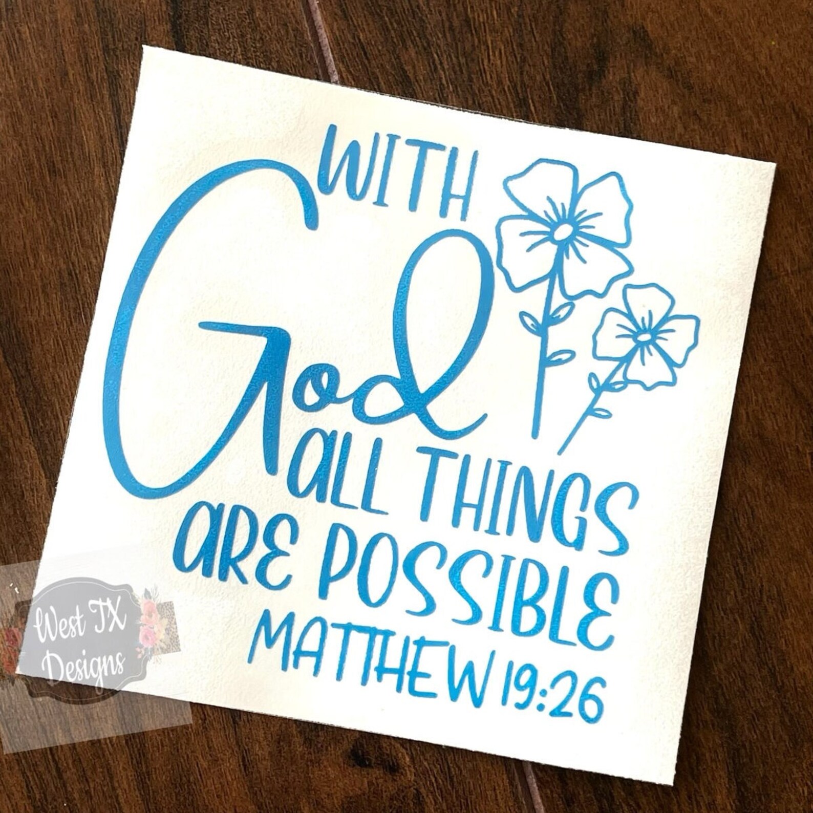Matthew 19:26 With God All Things Are Possible Decal Bible - Etsy