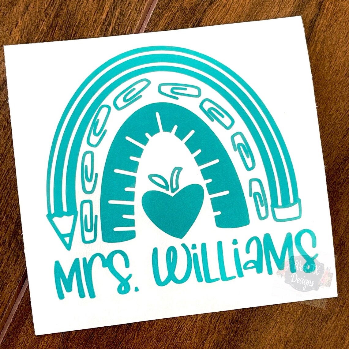 Teacher Decal Rainbow Decal Personalized Teacher Sticker | Etsy