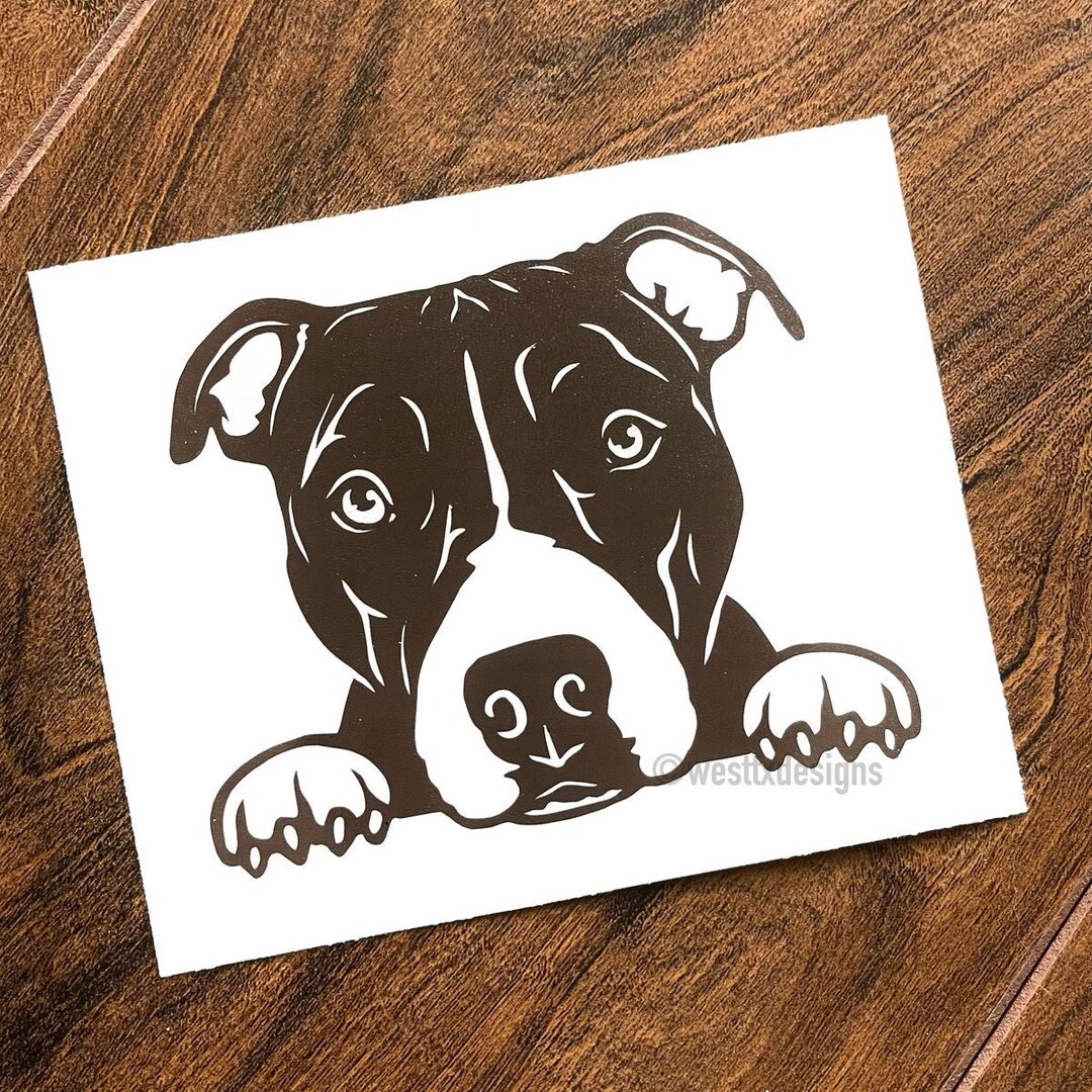 Pit Bull Decal | Peeking Pit Bull Decal | Pit Bull Sticker | Dog Decal ...