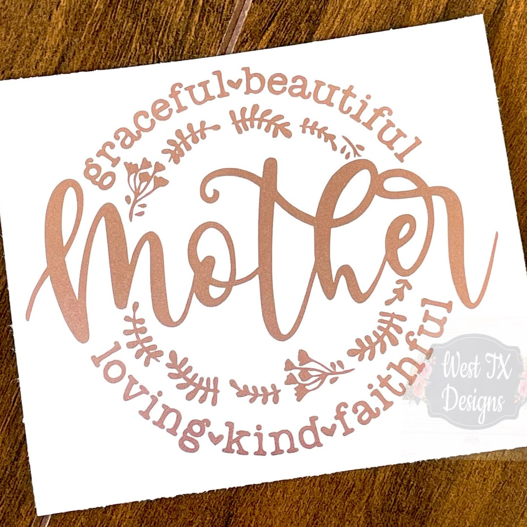 Mother Decal | Mom Decal | Mama Decal | Graceful Beautiful Loving Kind ...