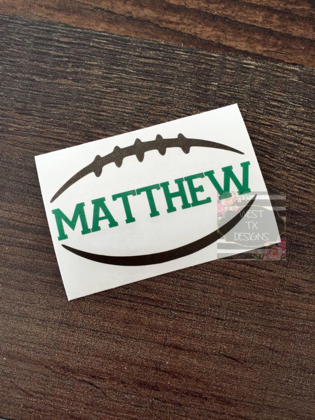 Personalized Football | Football Sticker | Sports Decal | Football ...