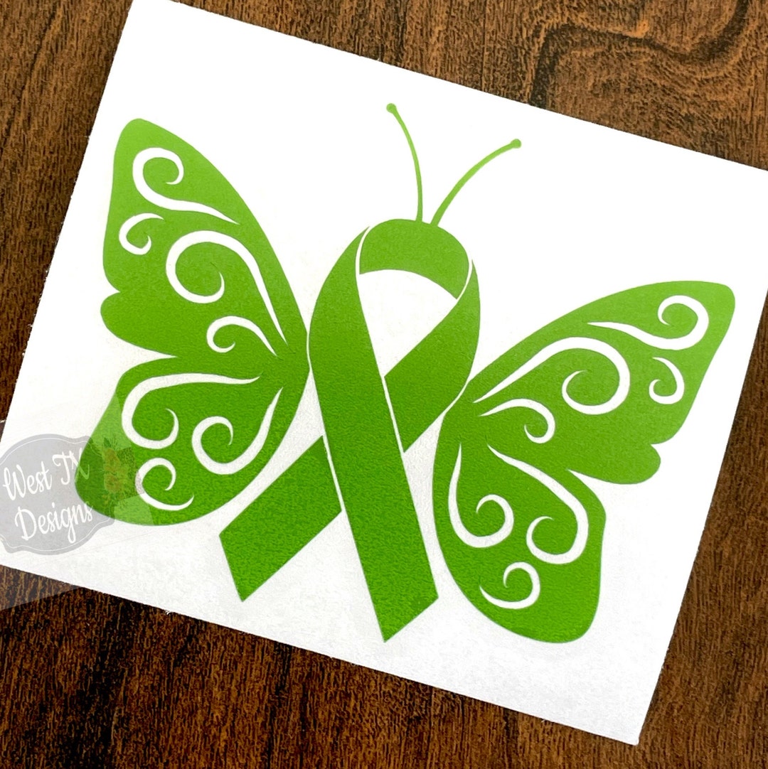 Butterfly Lime Green Ribbon Awareness | Lyme Disease | Non Hodgkins ...