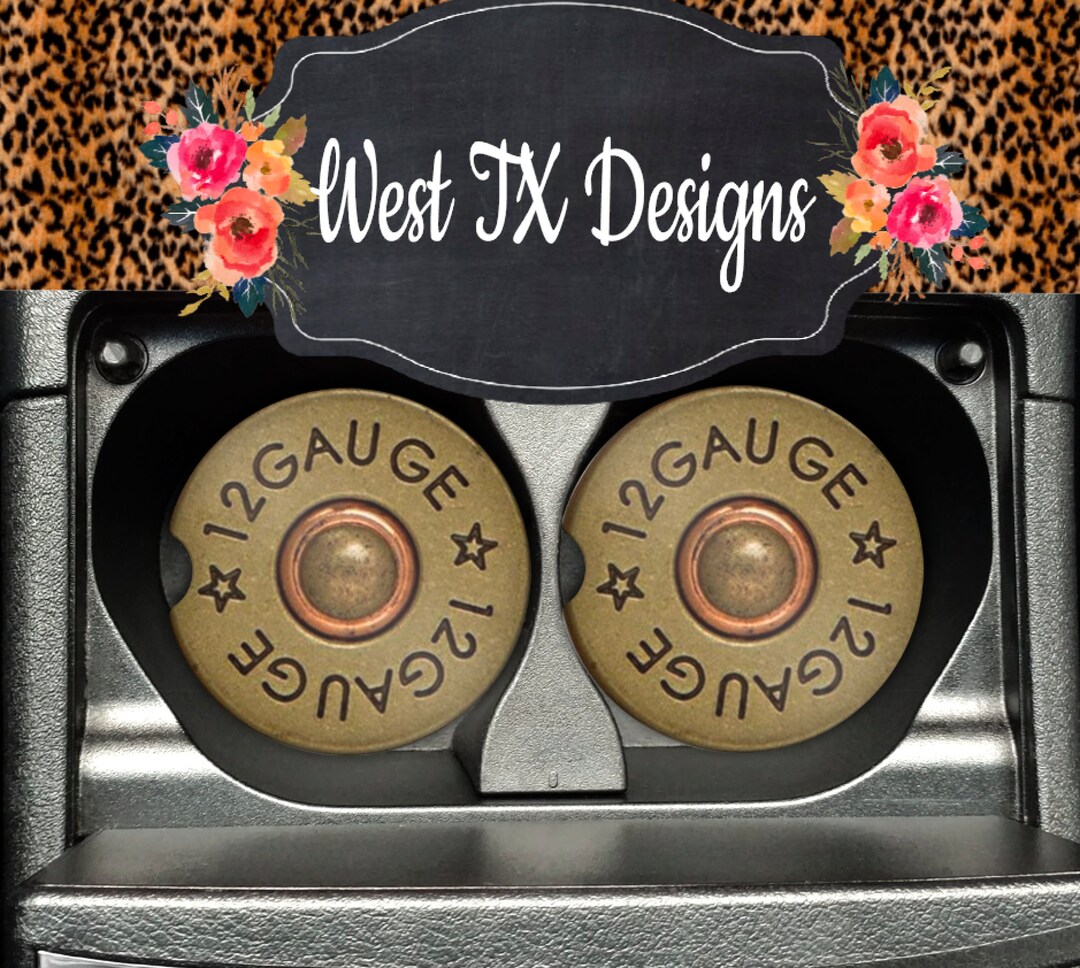 12 Gauge Car Coaster | Car Coasters Set of 2 | Bullet Car Coaster ...
