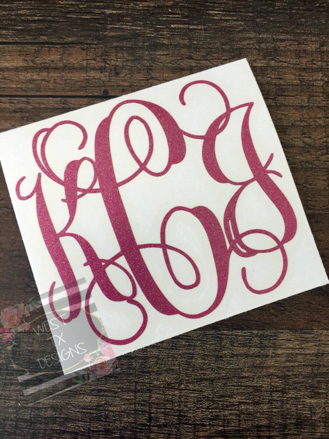 Glitter Monogram | Personalized Monogram | Custom Glitter Decal | Vinyl ...