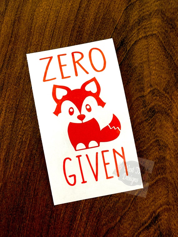 Zero Fox Given Fox Sticker Fox Decal Car Window Decal - Etsy