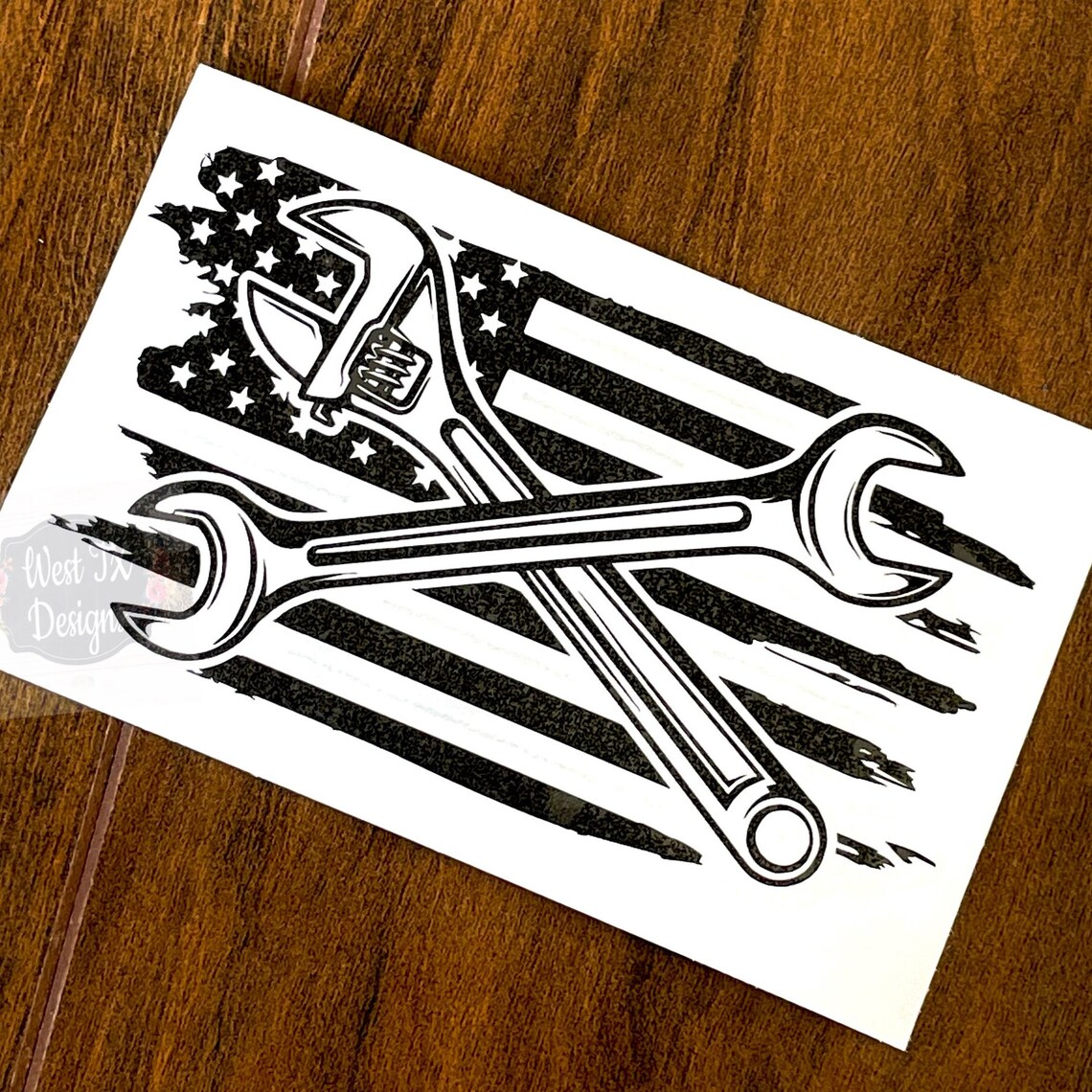 Mechanic Decal | Wrench Decal | Decal for Men | American Flag Decal ...