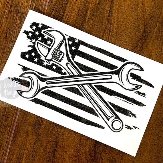 Mechanic Decal Wrench Decal Decal for Men American Flag | Etsy