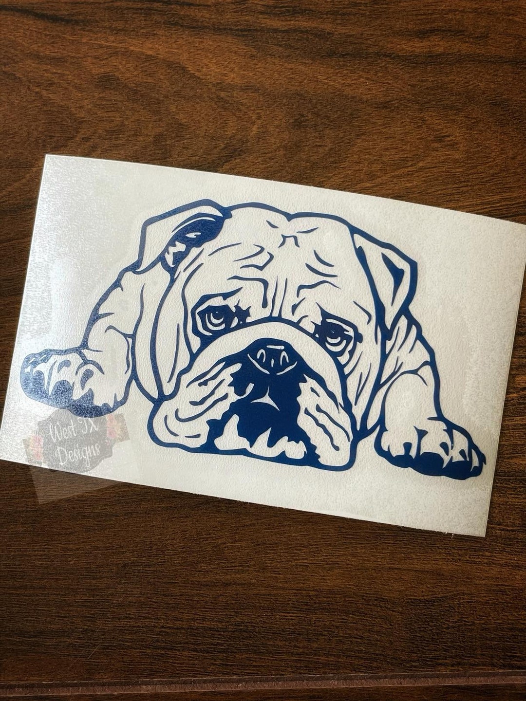American Bulldog Decal | Peeking Bulldog Decal | Bulldog Sticker ...