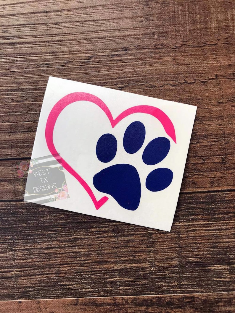 Paw Print Decal Dog Decal Dog Print Name Personalized - Etsy