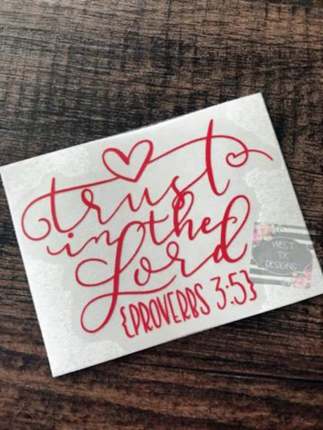 Trust in the Lord Decal | Proverbs 3:5 | Bible Verse Decal | Christian ...