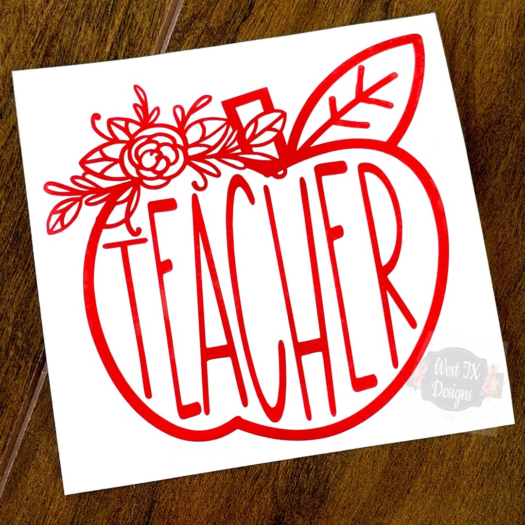 Teacher Decal | Apple Decal | Educator Decal | Decal for Teacher | Gift ...