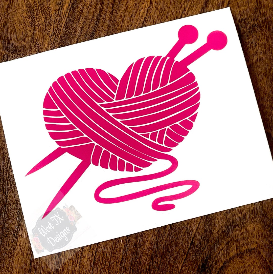Yarn Ball Decal | Knitting Decal | Crocheting Decal | Crafters Decal ...