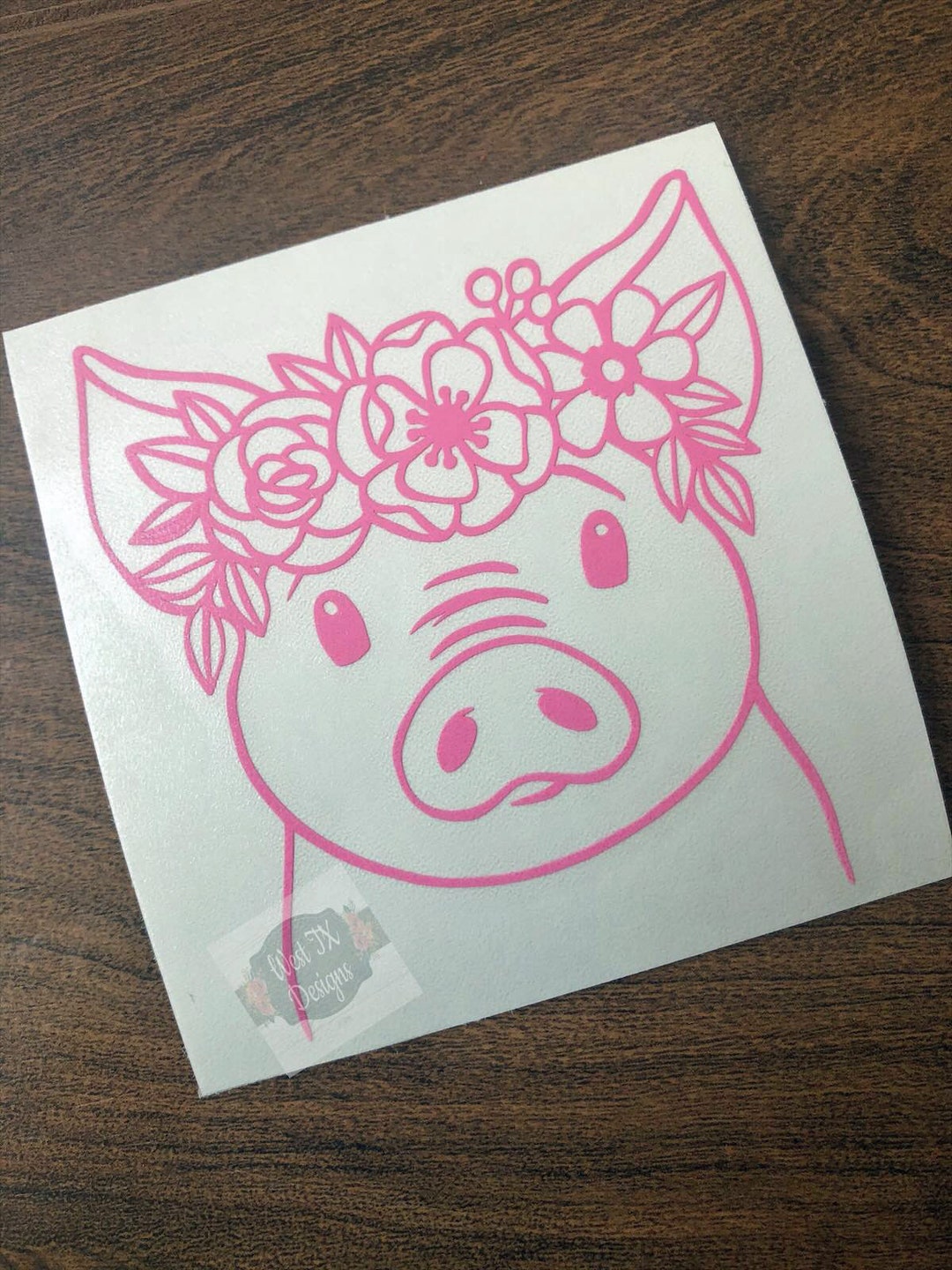 Pig Decal | Pig Sticker | Floral Pig Decal | Boho Decal | Boho Pig ...