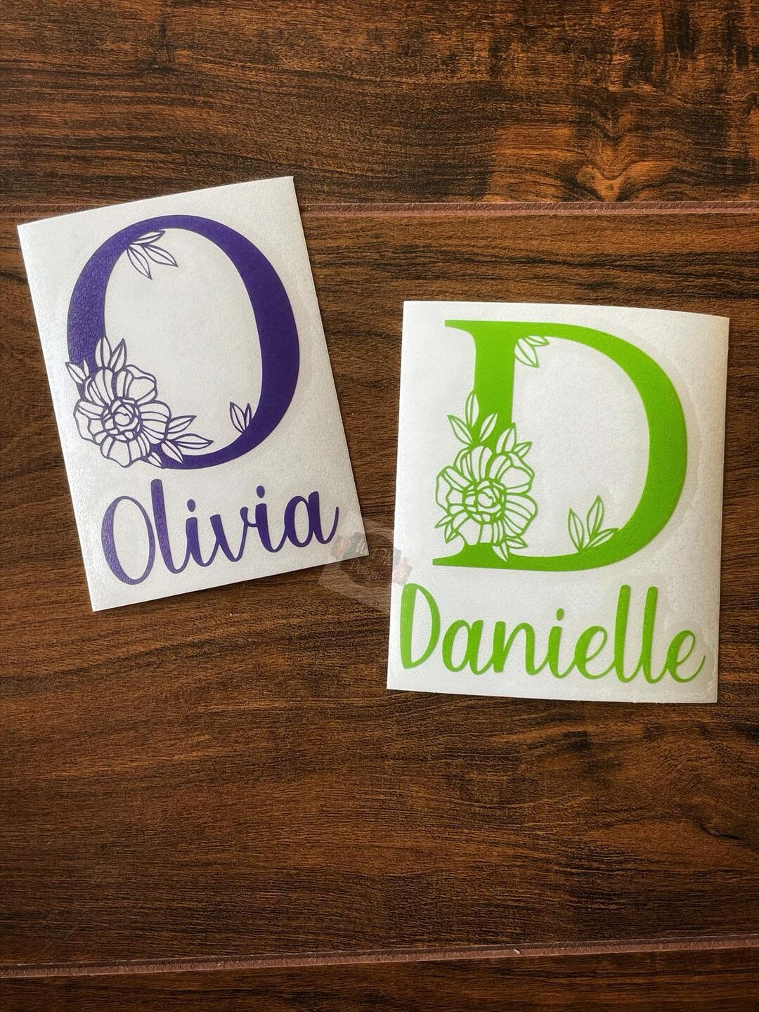Name Decal | Initial Decal | Name Sticker | Floral Decal | Floral ...