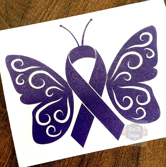 Purple Butterfly Lupus Ribbon