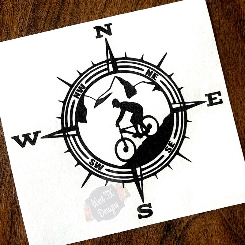 Bike Compass Decal - Etsy