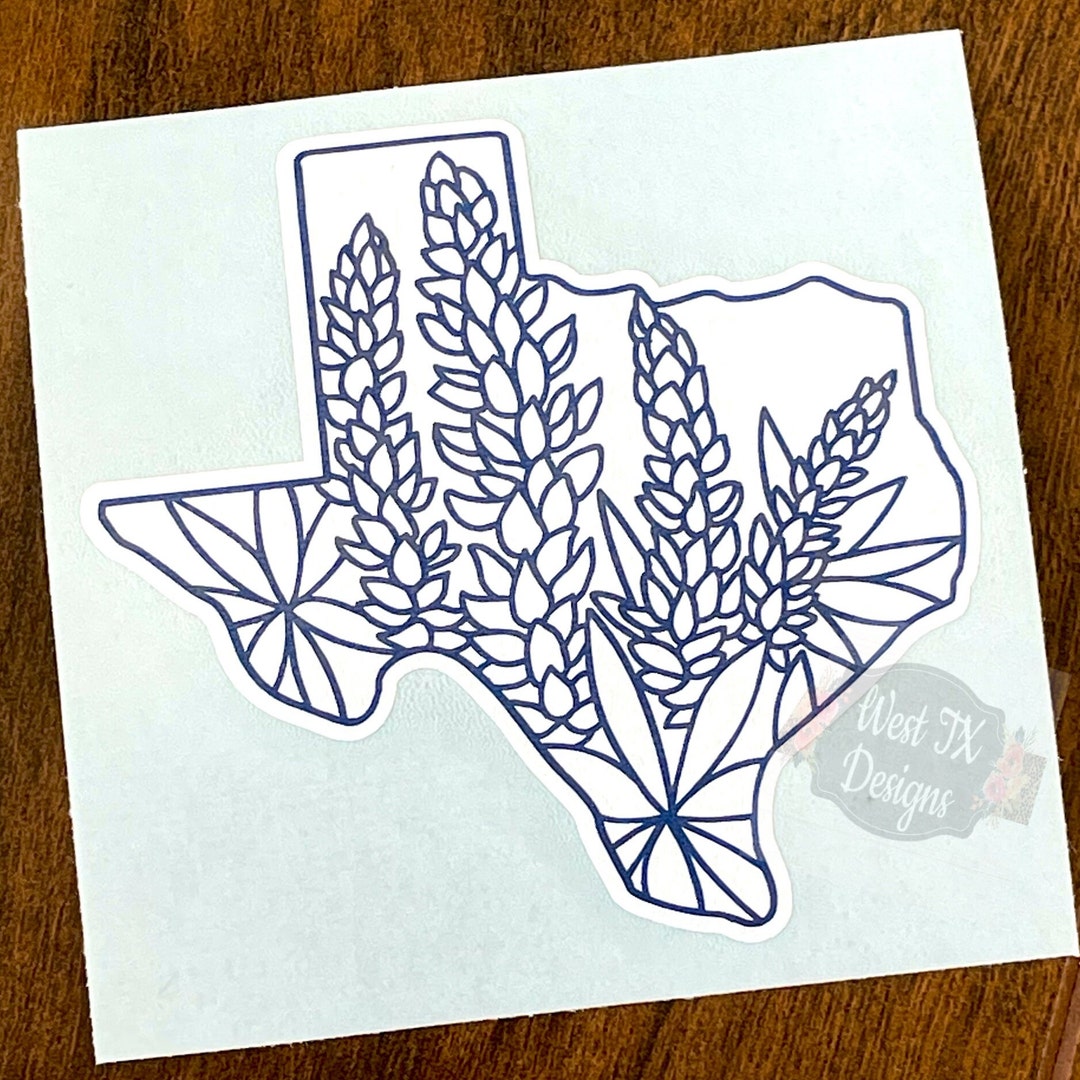 Texas Decal Bluebonnet Decal Texas Flower Decal Flower Sticker State ...