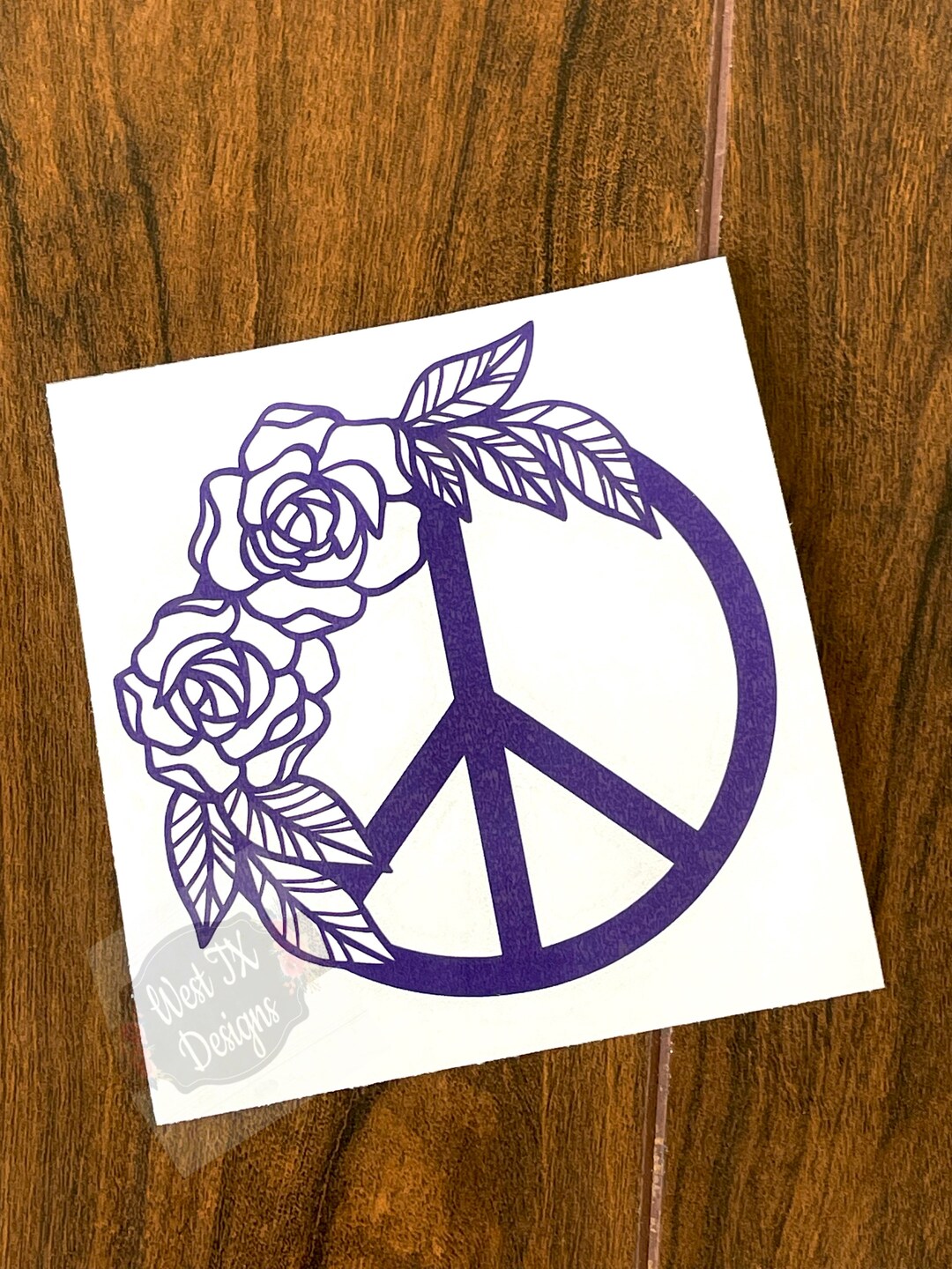 Floral Peace Sign Decal | Peace Decal | Floral Decal | Peace Sign ...
