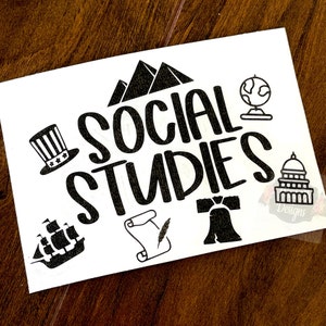 Social Studies Decal | Subject Decal | School Decal | School Supplies ...