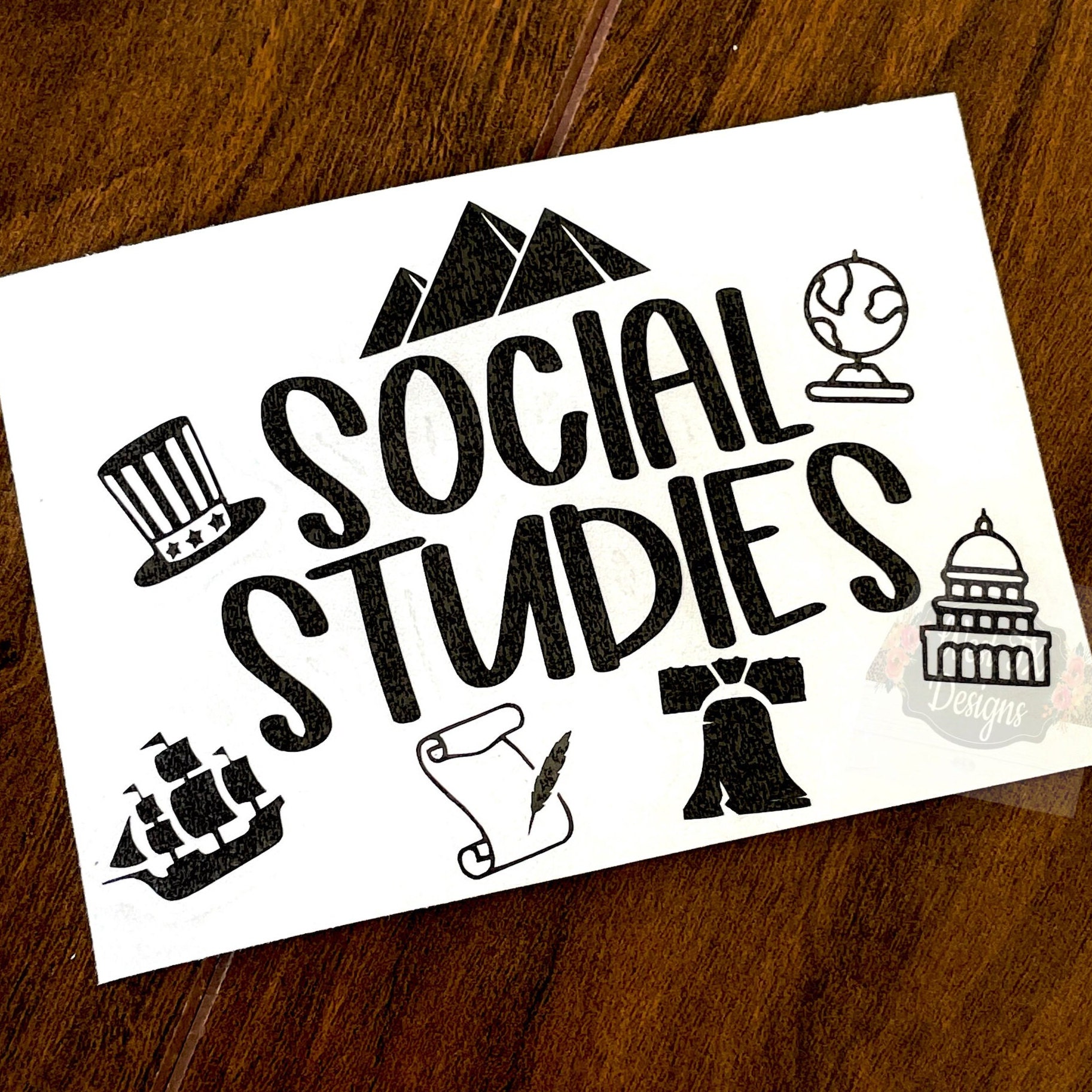 Social Studies Decal | Subject Decal | School Decal | School Supplies ...