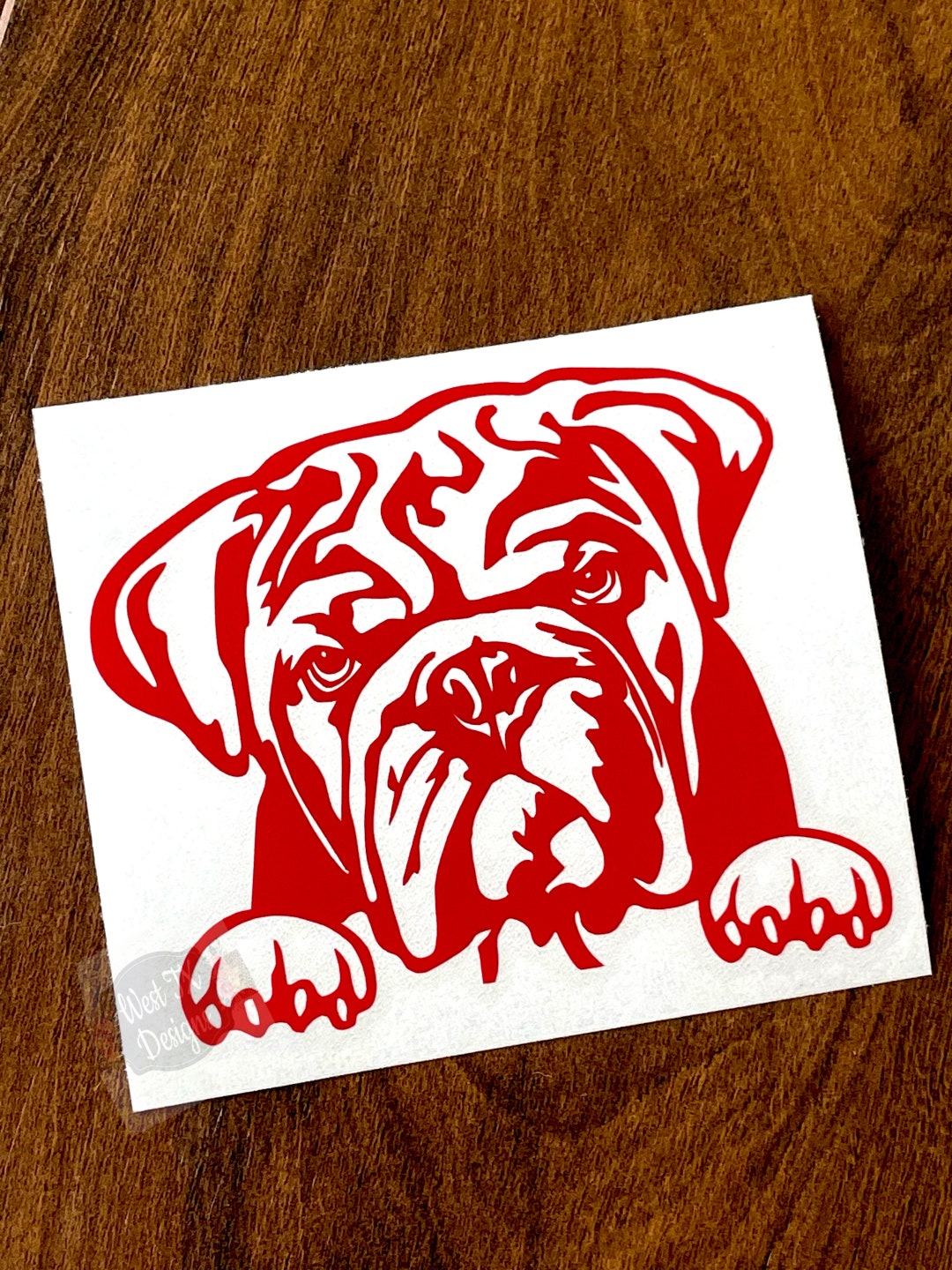 Bulldog Decal | Peeking Bulldog Decal | Bulldog Sticker | Peeking ...