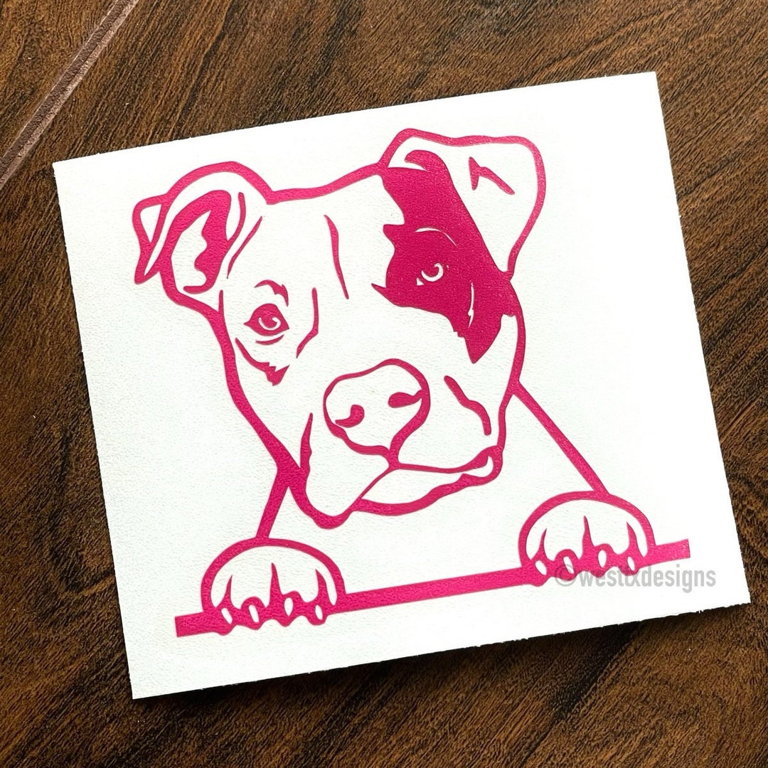 Pit Bull Decal | Peeking Pit Bull Decal | Pit Bull Sticker | Dog Decal ...