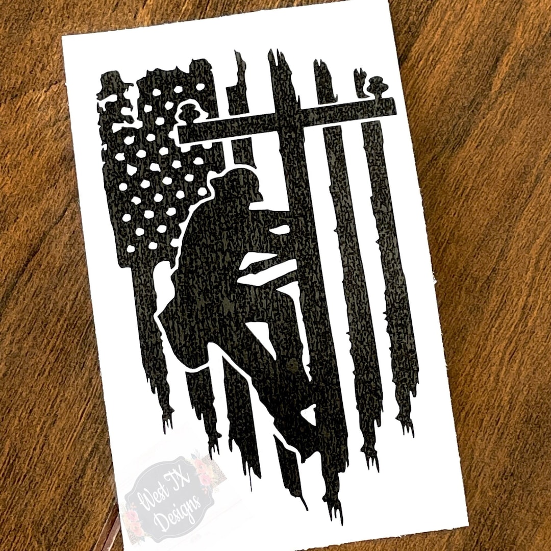 Lineman Decal | American Flag Decal | Electrician Decal | Lineman ...