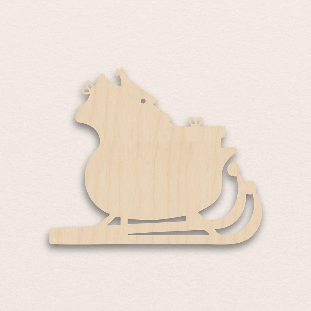 Santa Sleigh – Birch Plywood Wooden Blank (3mm) - Etsy