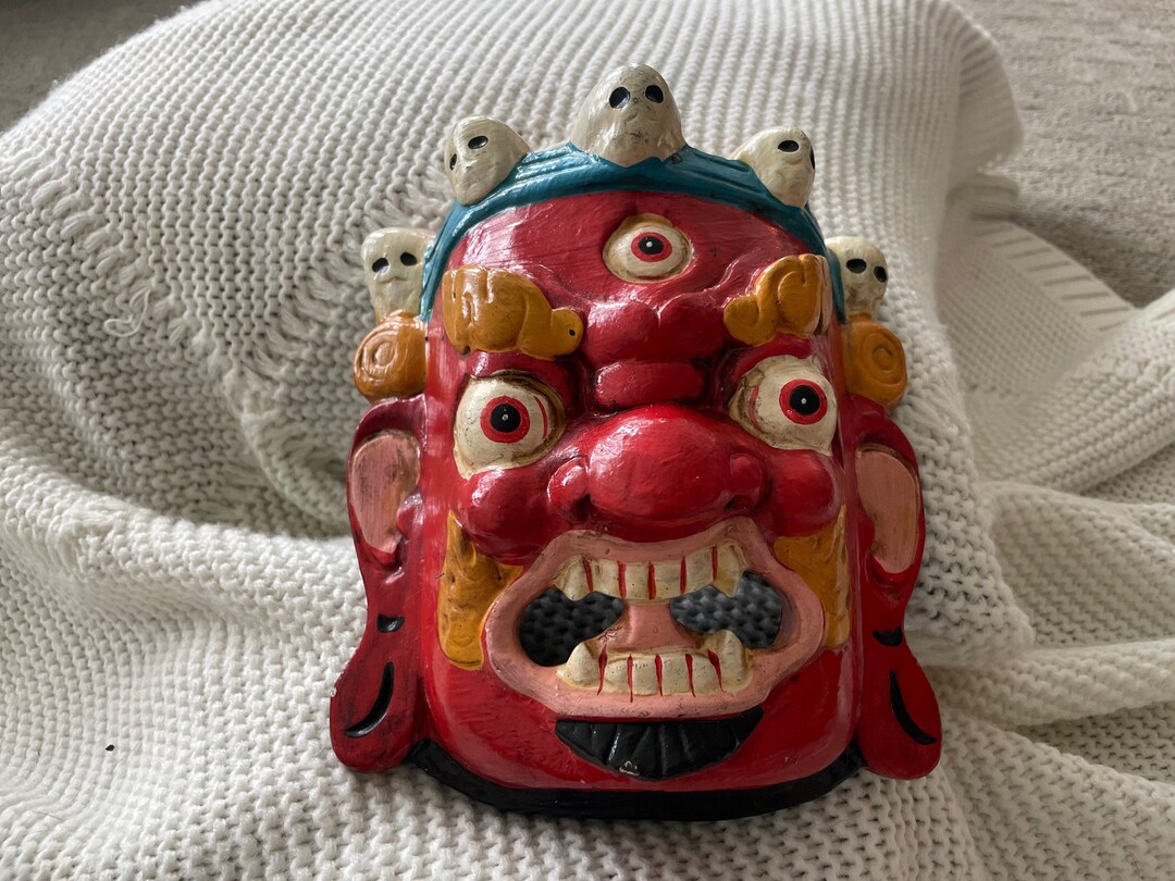 Home Decor, Wall Decor, Indian Handicraft, Wooden Tribal Mask, Demon ...