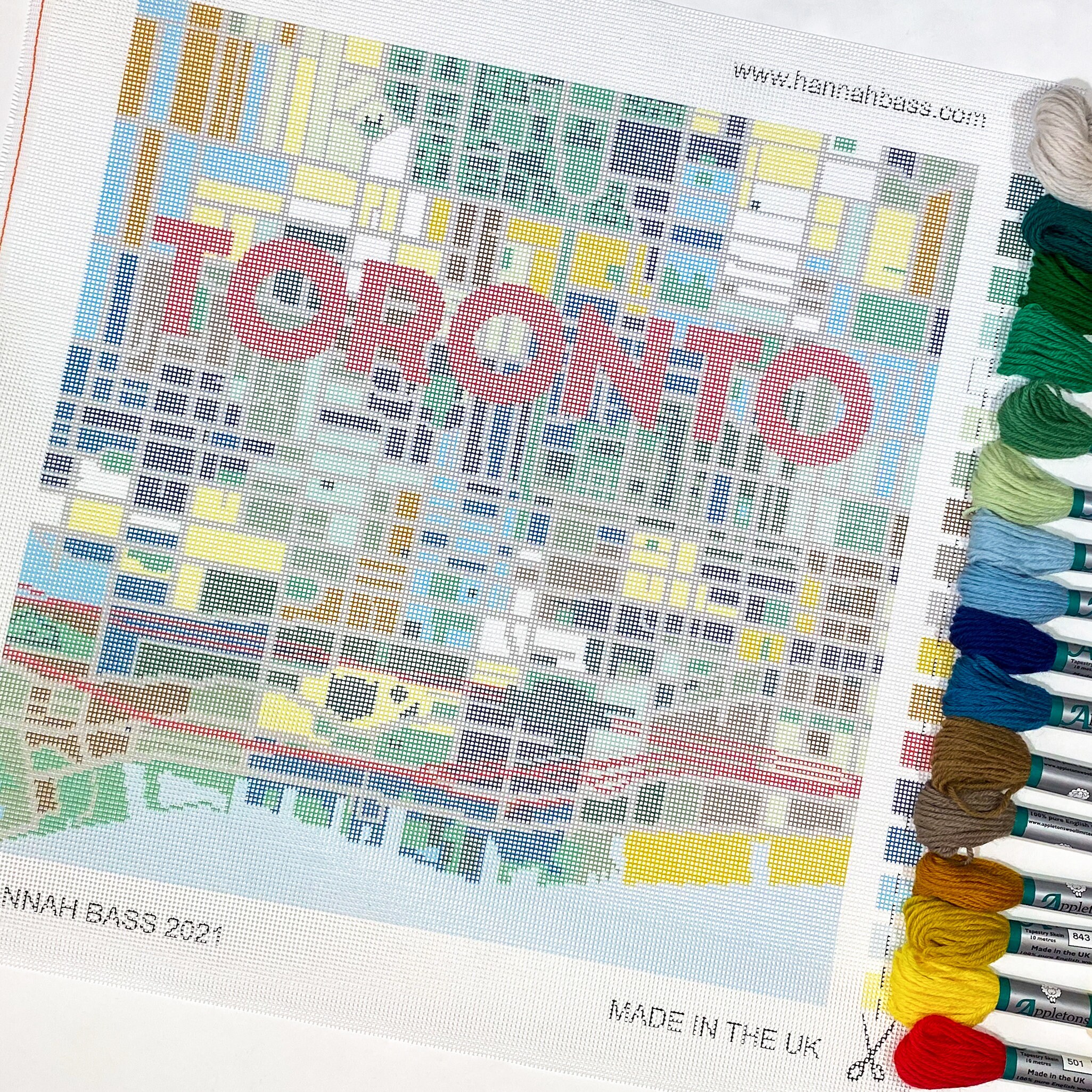 Toronto City Map Tapestry / Needlepoint in Half Stitch. 41 X | Etsy