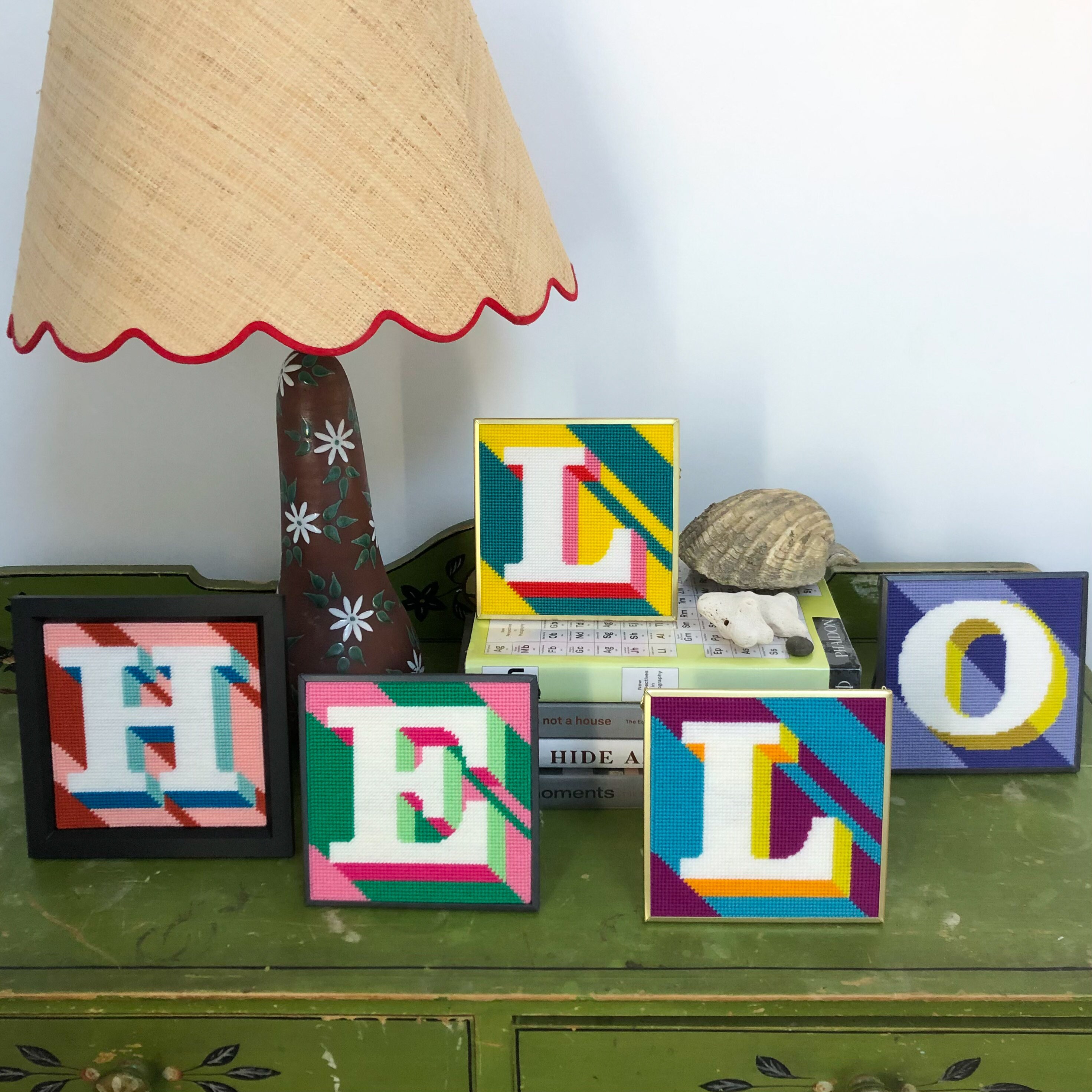 Peach Letter H Alphabet Tapestry / Needlepoint Kit in Half - Etsy