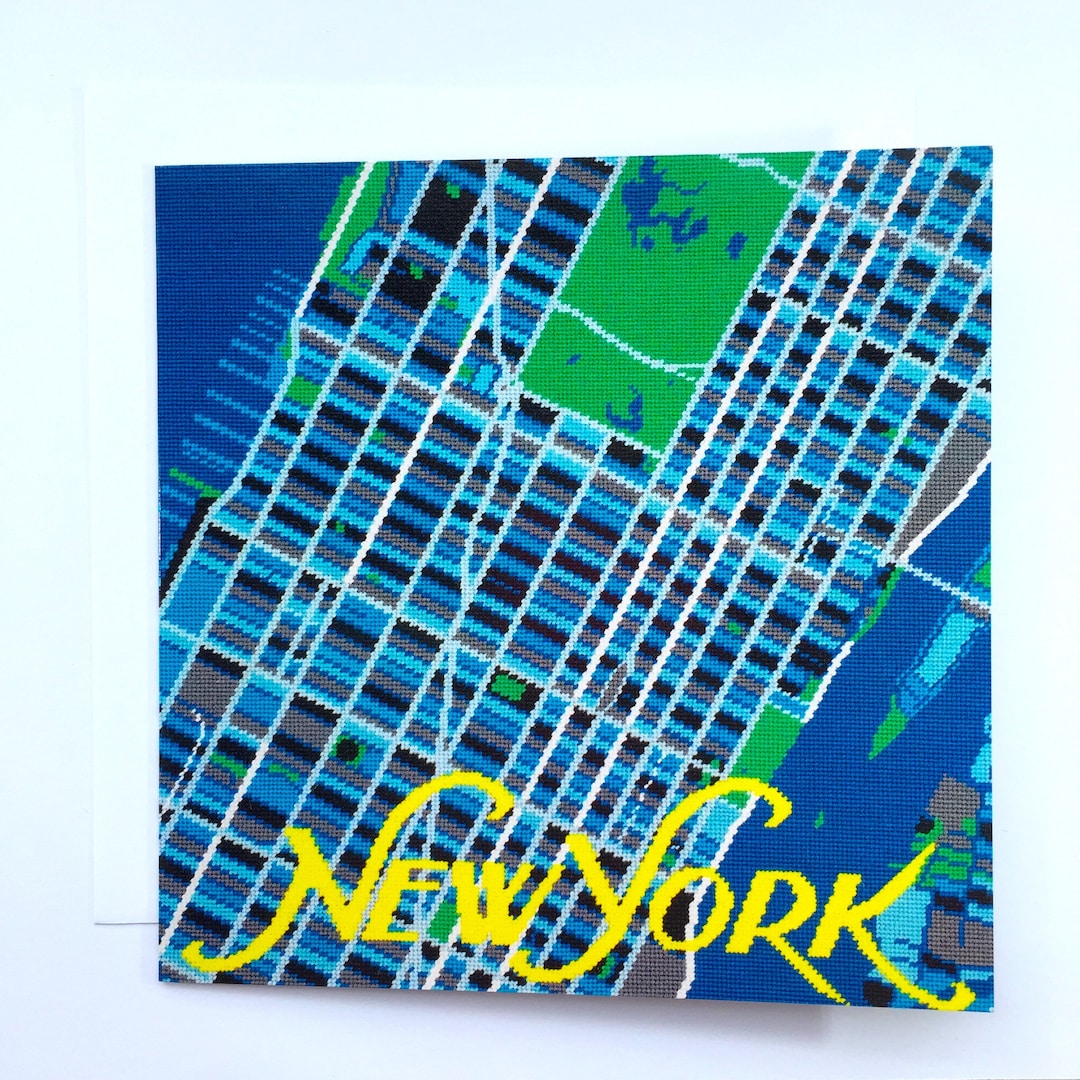 New York City Map Greeting Card. 15 X 15cm - Etsy