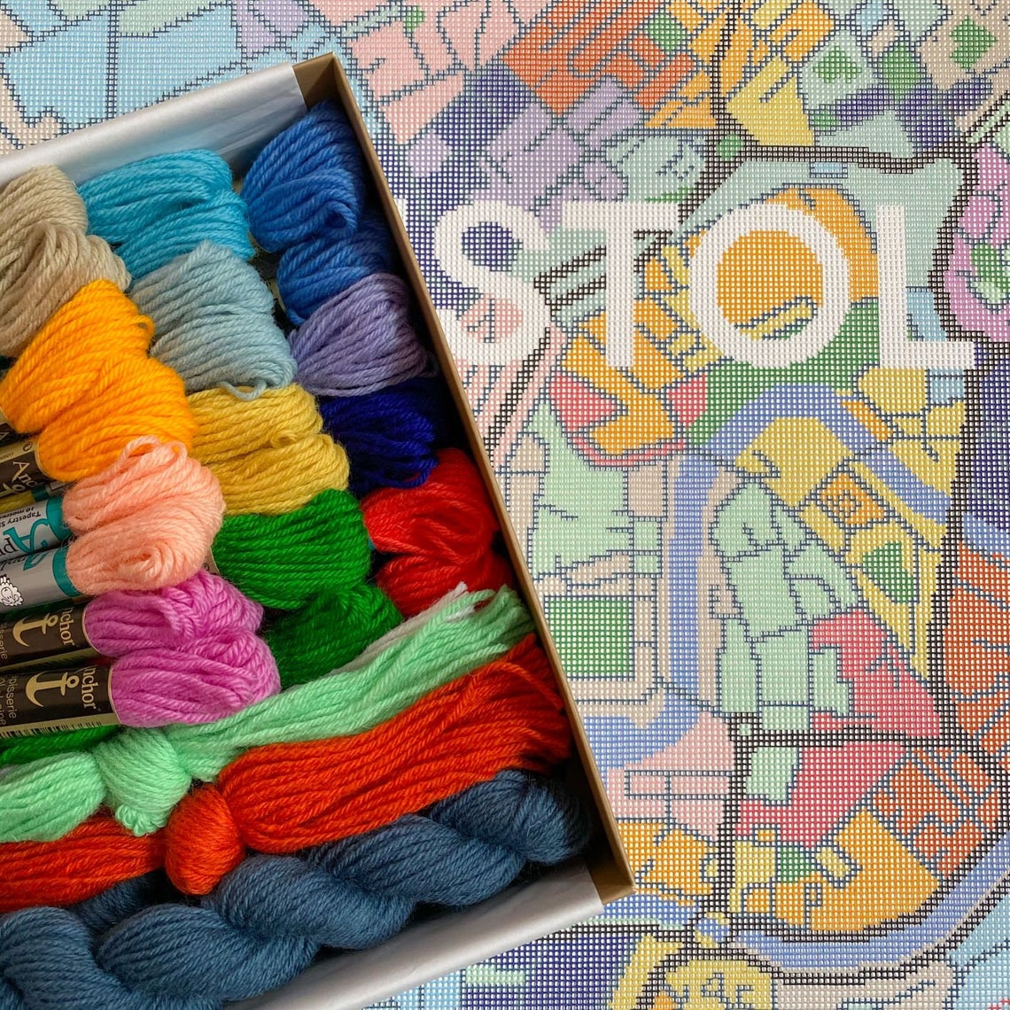 Bristol City Map Tapestry / Needlepoint in Half Cross Stitch. 41 X 41cm ...