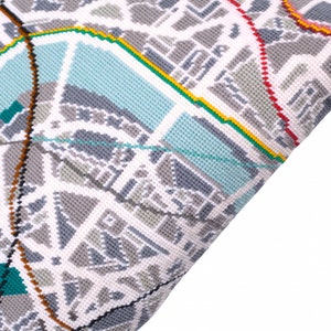London Metro Map Tapestry / Needlepoint in Half Cross Stitch. 41 X 41cm ...
