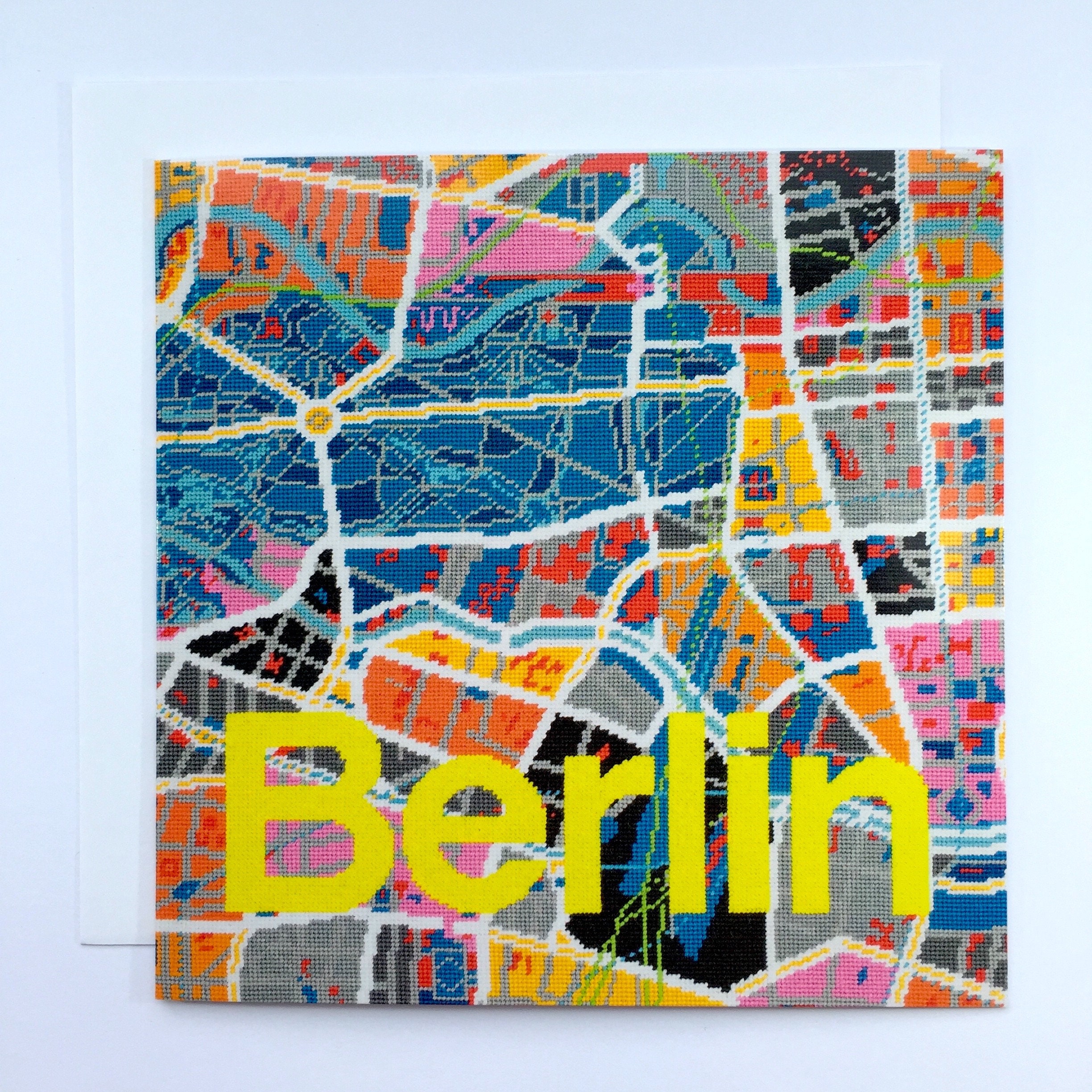 Berlin City Map Greeting Card. 15 X 15cm - Etsy UK