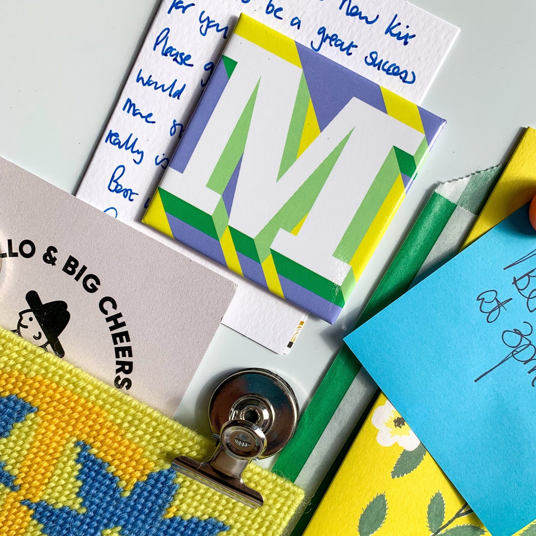 Yellow Letter M Magnet - Etsy