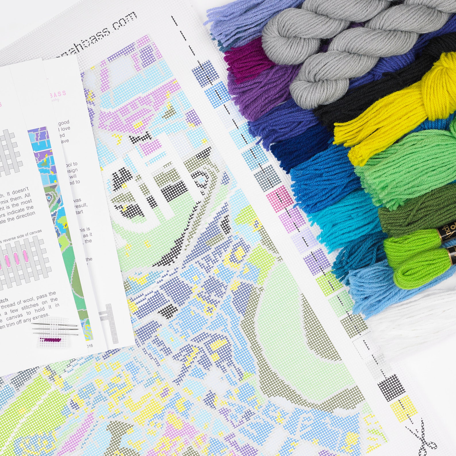Edinburgh City Map Tapestry / Needlepoint in Half Cross Stitch. 41 X ...