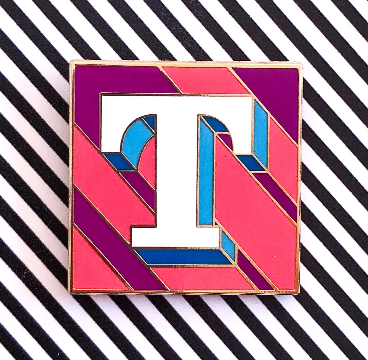 Coral Letter T Alphabet Tapestry / Needlepoint Kit in Half - Etsy