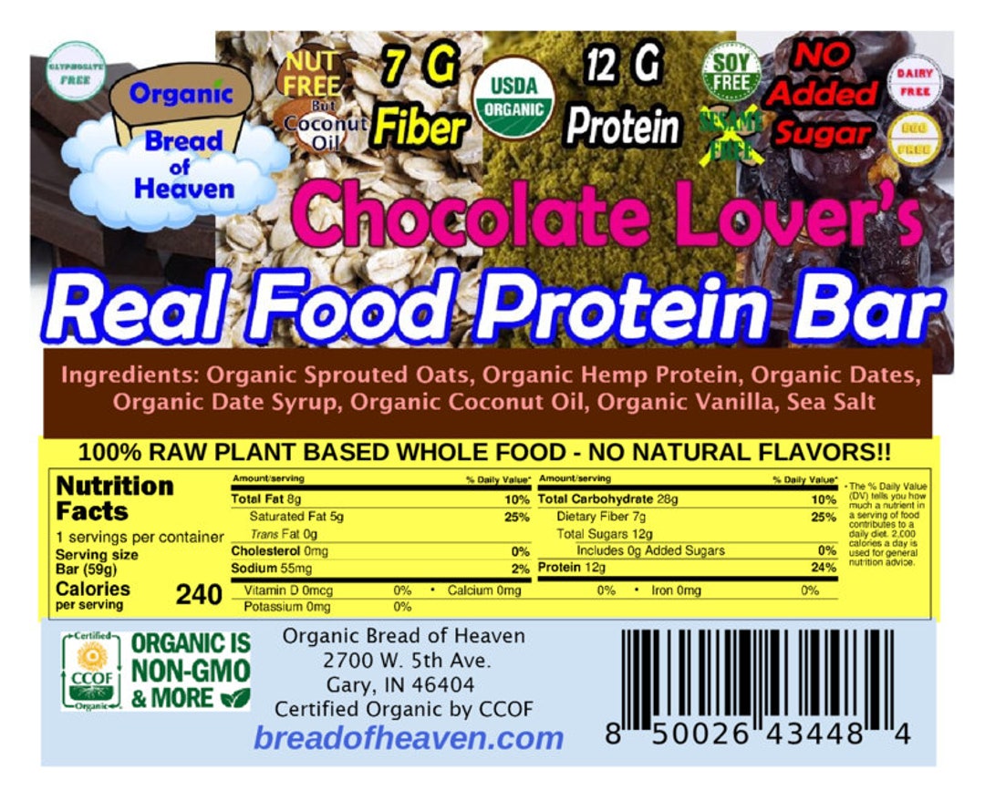 Organic Real Food Protein Bars - Chocolate Lover’s - 12 Pk - Etsy