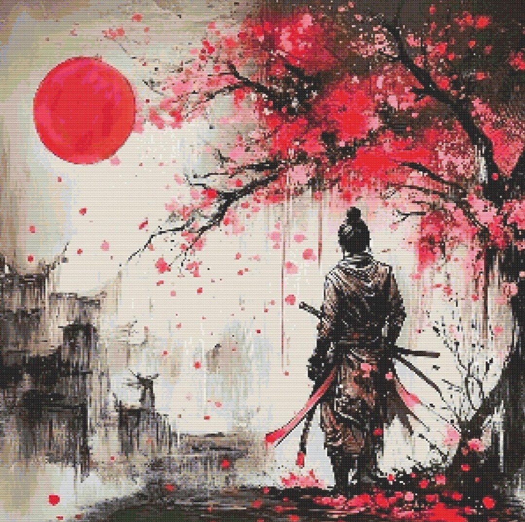 Cherry Blossom Warrior Cross Stitch Pattern - Etsy